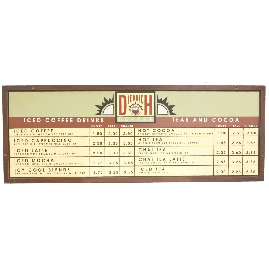 COFFEE MENU BOARD / DIEDRICH / ICE COLD, TEAS & COCOA | Air Designs