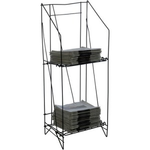 NEWSPAPER WIRE RACK / 2 SHELF / BLACK | Air Designs