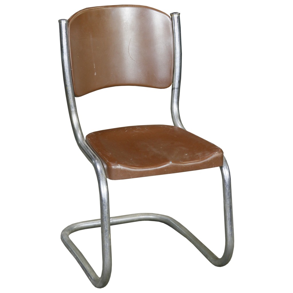 LAWN CHAIR / SQUARE BACK / BROWN & CHROME | Air Designs