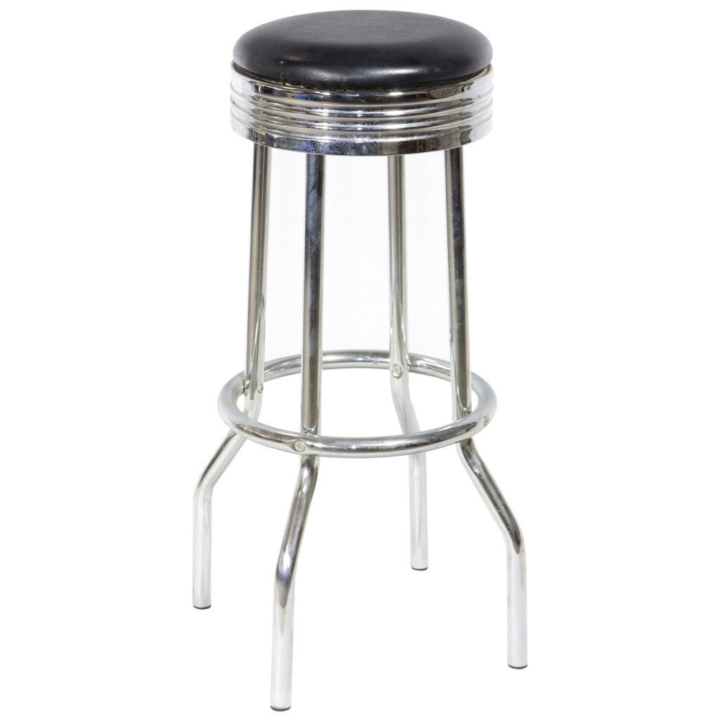 STOOL / ROUND TOP / CHROME & BLACK | Air Designs