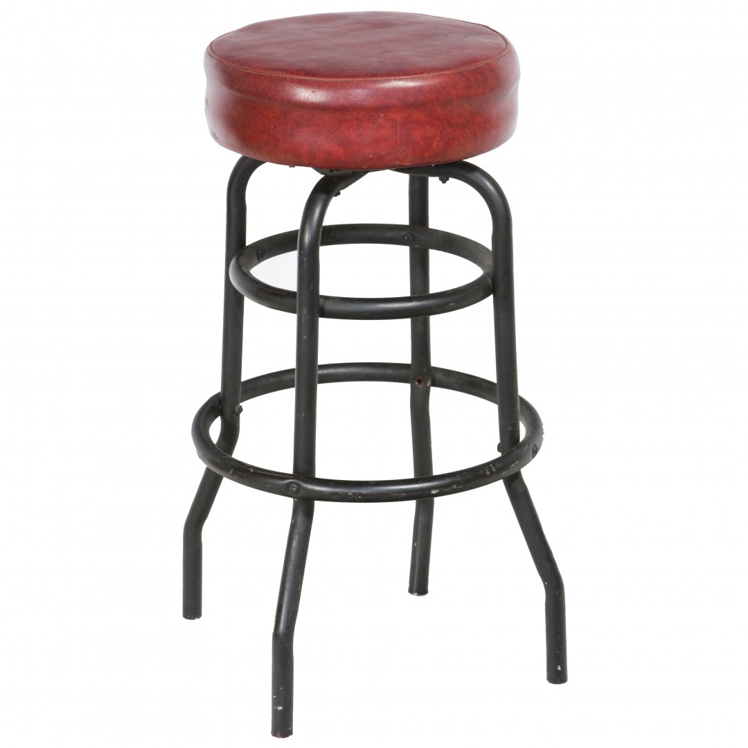 STOOL / ROUND TOP / RED & BLACK AGED | Air Designs