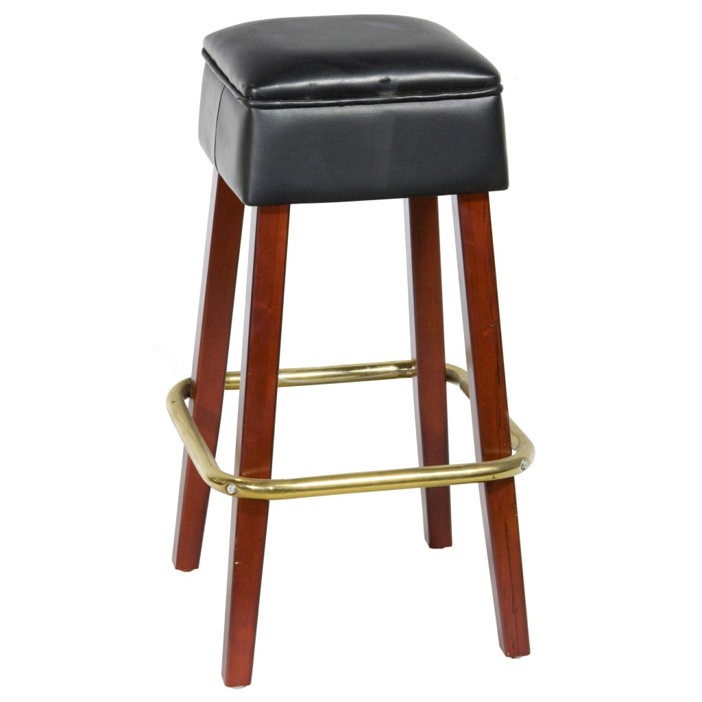STOOL / SQUARE TOP / BLACK W/ CHERRY LEGS | Air Designs