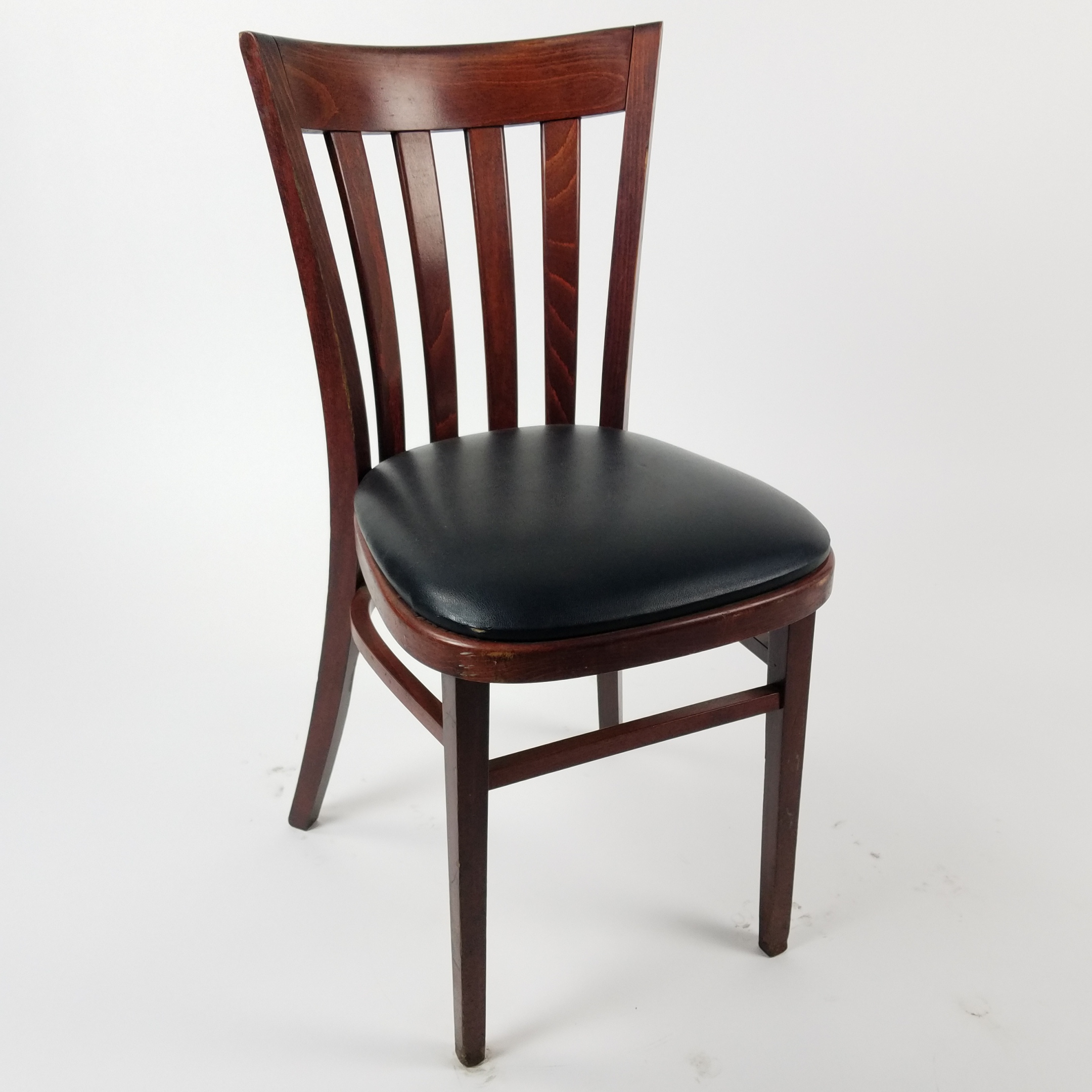 CHAIR / SLAT BACK / MAHOGANY W/ BLACK CUSHION | Air Designs