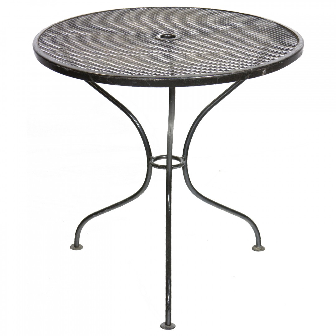 TABLE TOP W/ BASE / METAL / EXPANDED MESH / BLACK 30″ RD | Air Designs