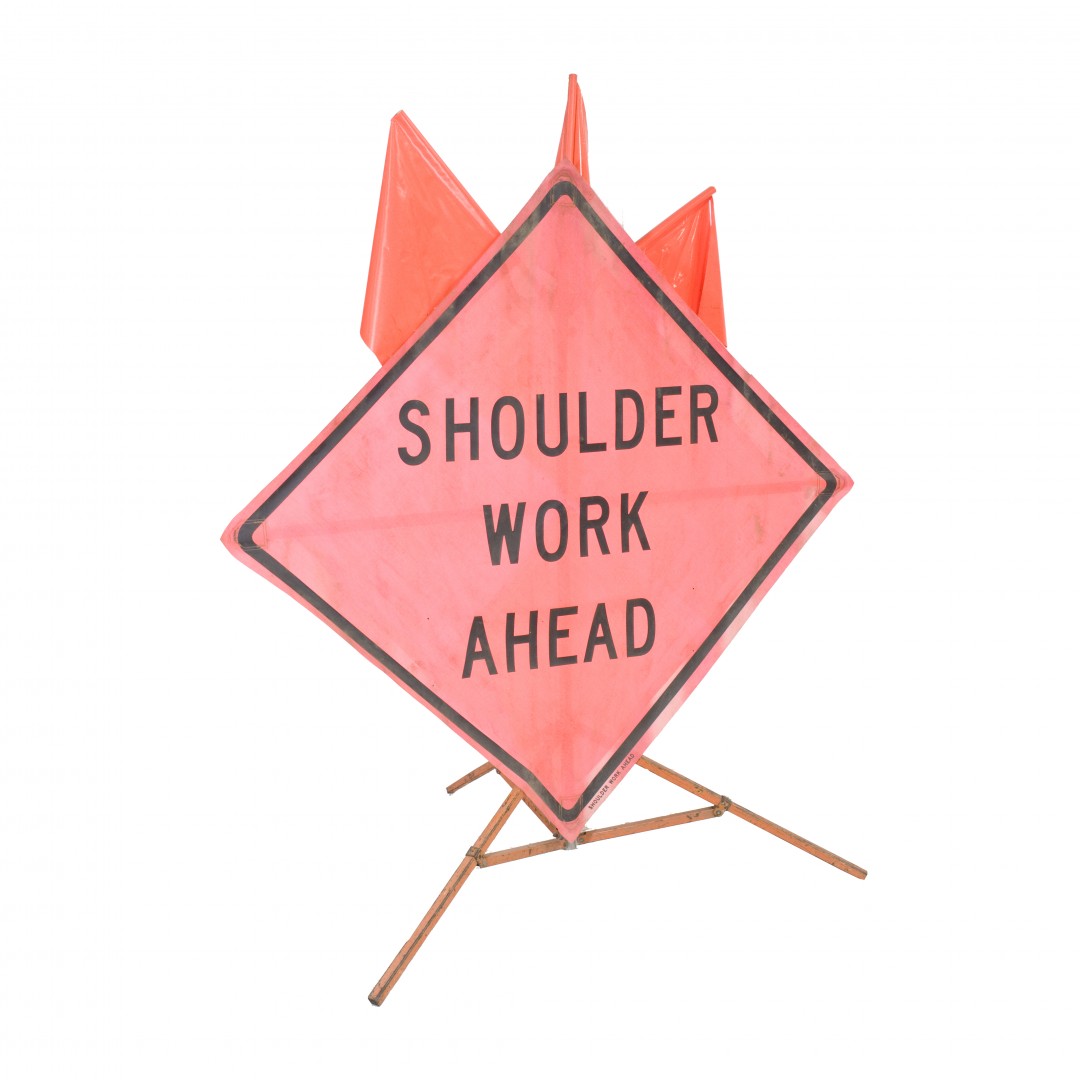 SHOULDER WORK SIGN / MESH / CAL TRANS / 48″ | Air Designs
