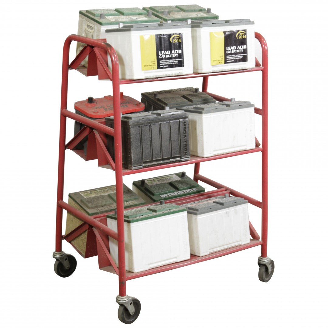 OIL BOTTLE RACK W/ 12 BATTERIES / DOUBLE / RED | Air Designs